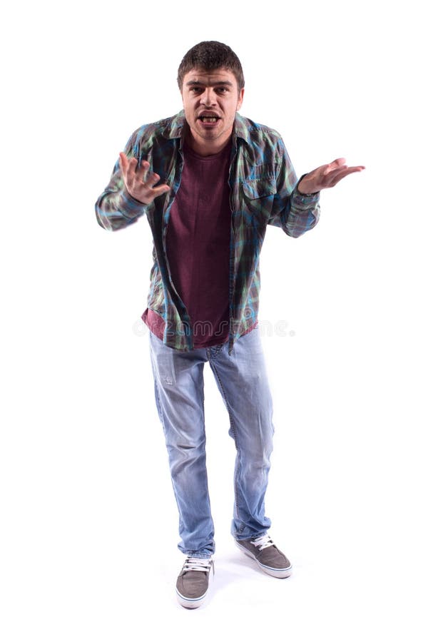 Young Man Isolated on White Stock Image - Image of posing, adult: 31453421