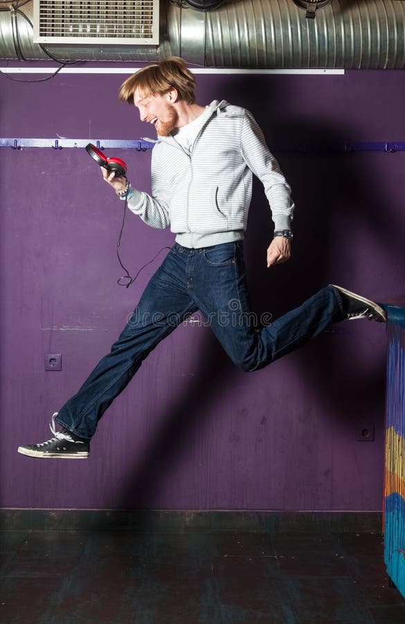 Man jumping in joy stock photo. Image of body, gesture - 3205194