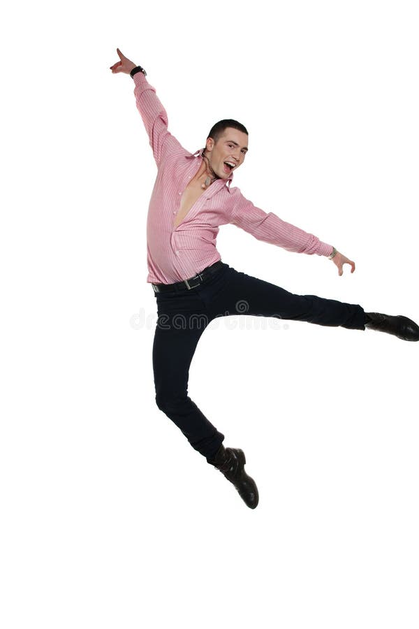 Young man jumping up stock photo. Image of confident - 12983326