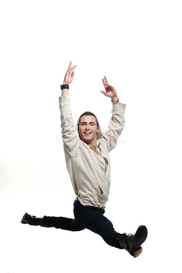 Young man jumping up stock photo. Image of handsome, fashion - 12983366
