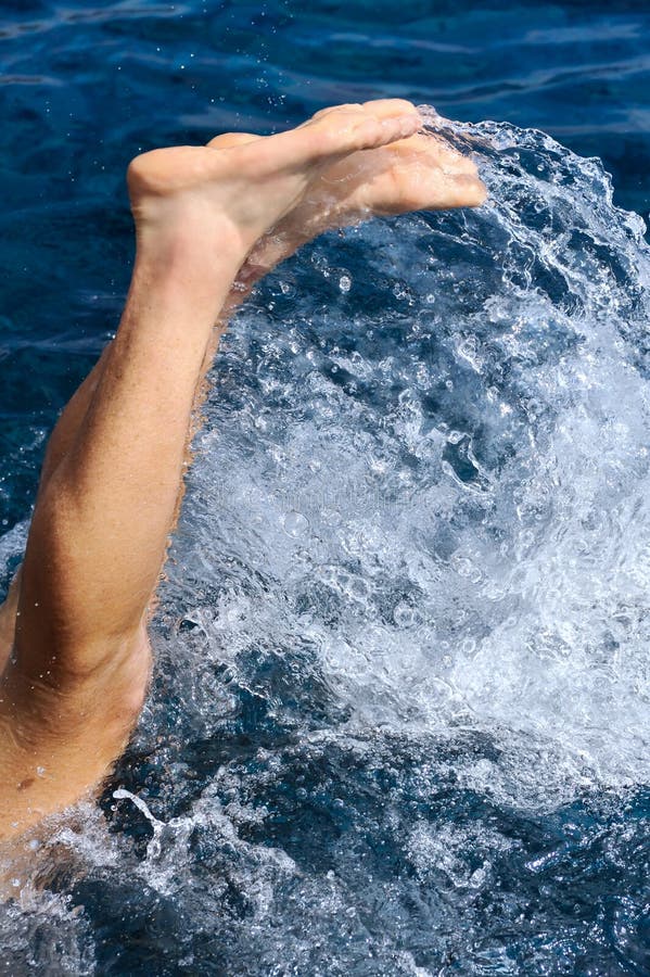 Young Man Jumping into Water Stock Image - Image of falling, health ...