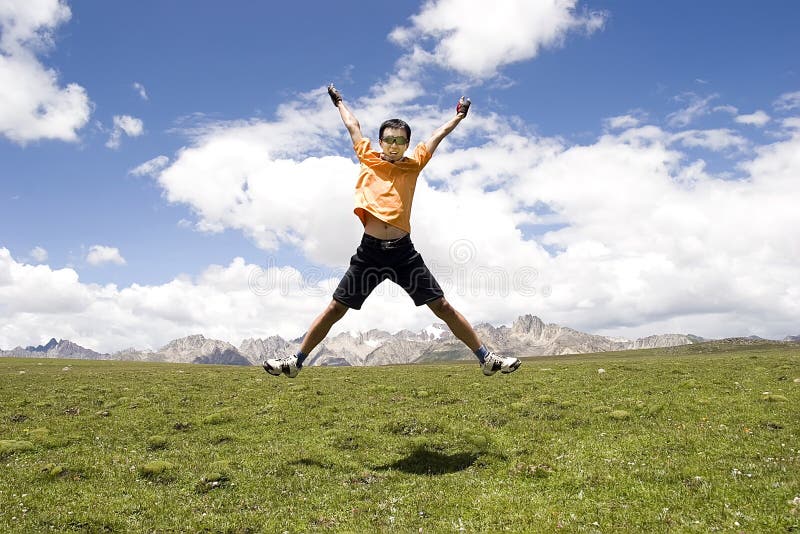 Young man jumps high stock image. Image of action, adult - 16917157