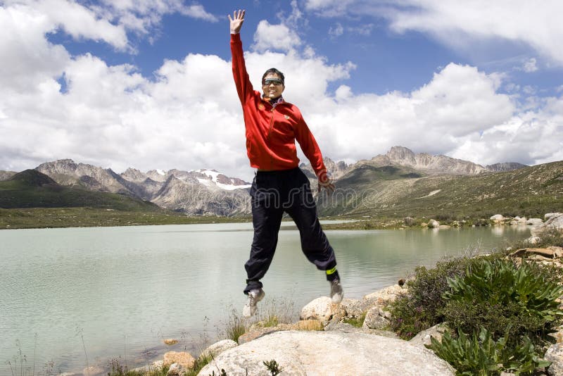 Young man jumps high stock image. Image of happiness - 16917189
