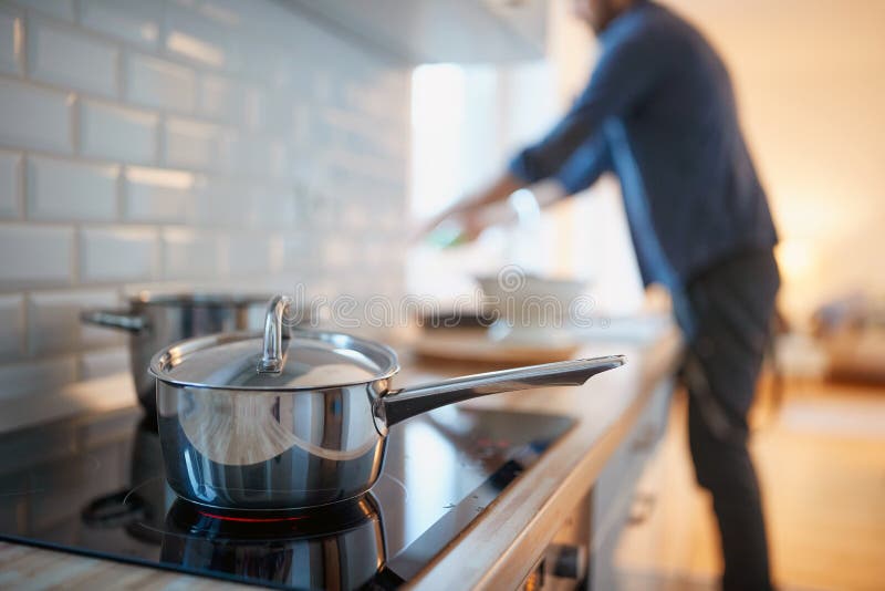 A Young Man at the Kitchen. Kitchen, Housework, Quarantin, Home Stock ...