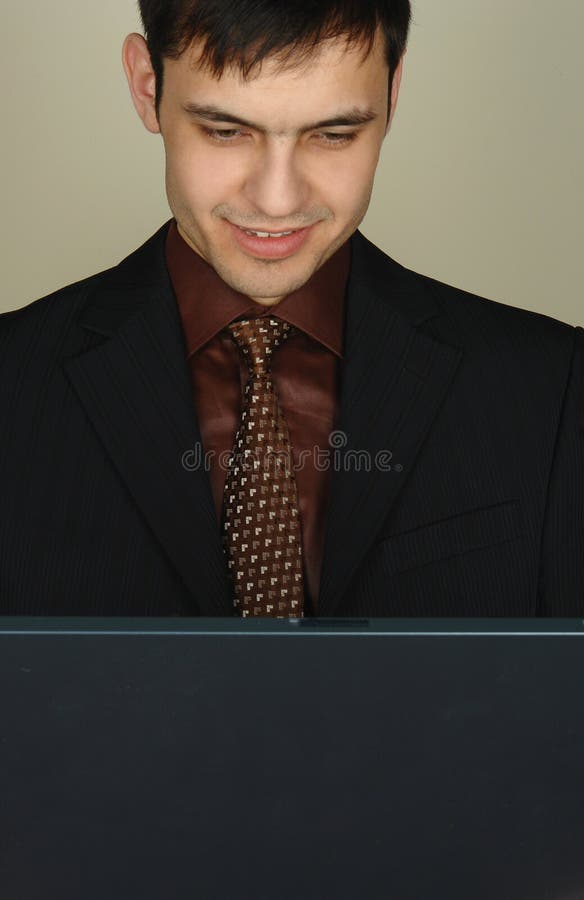 Young man with laptop stock image. Image of look, businessman - 13851537