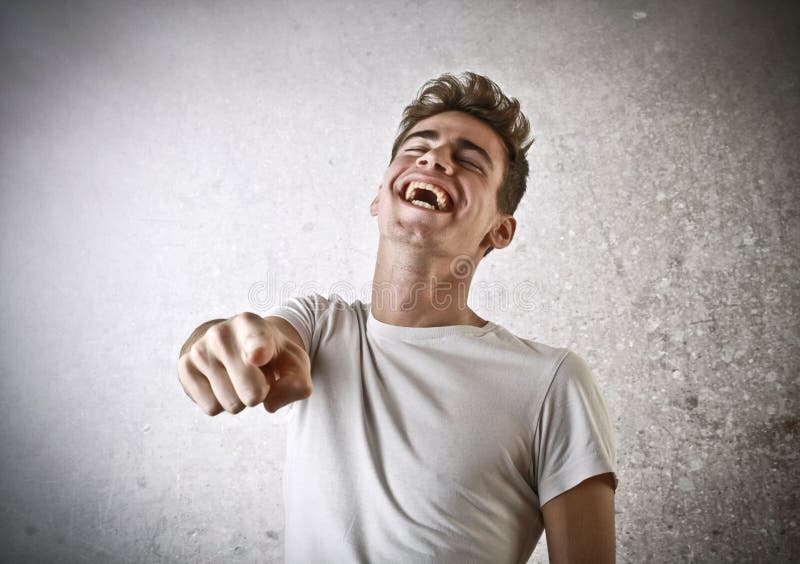 Young man laughing stock image. Image of adolescent, funny - 36038445