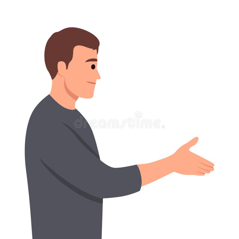 Young Man Lawyer Asks for a Handshake from Side View Stock Vector ...