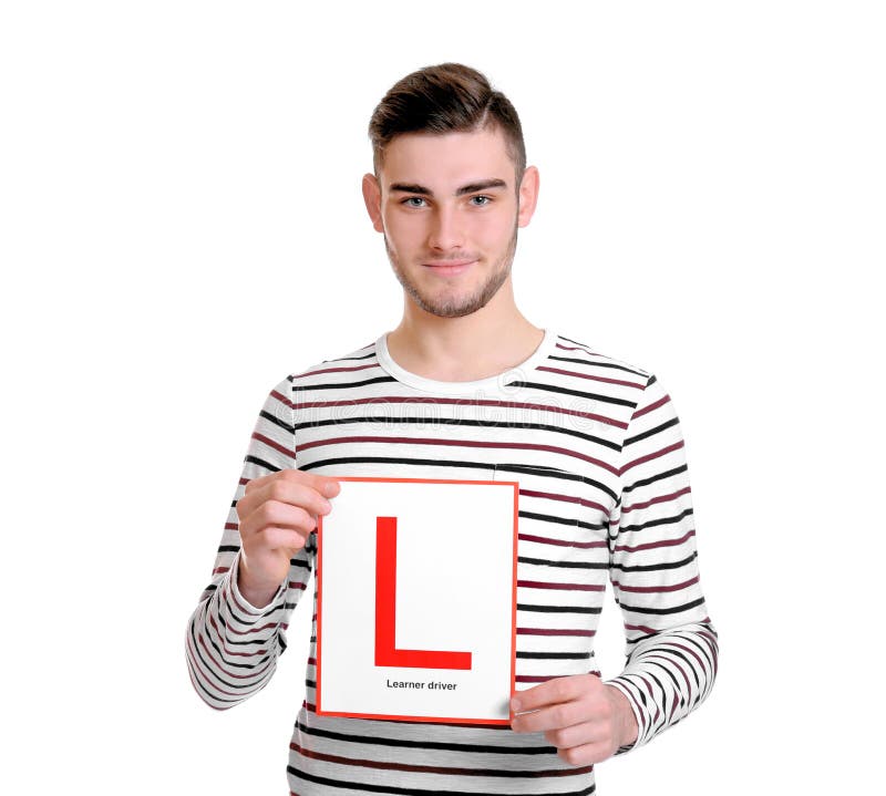 Young Man with Learner Driver Sign Stock Photo - Image of license, auto ...