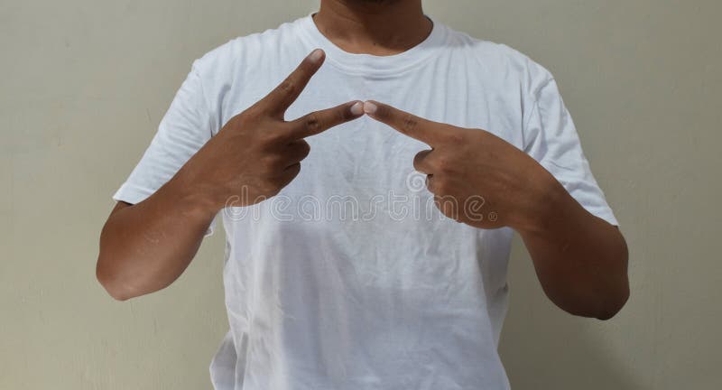 Young Man Learning and Communicating in American Sign Language Stock ...