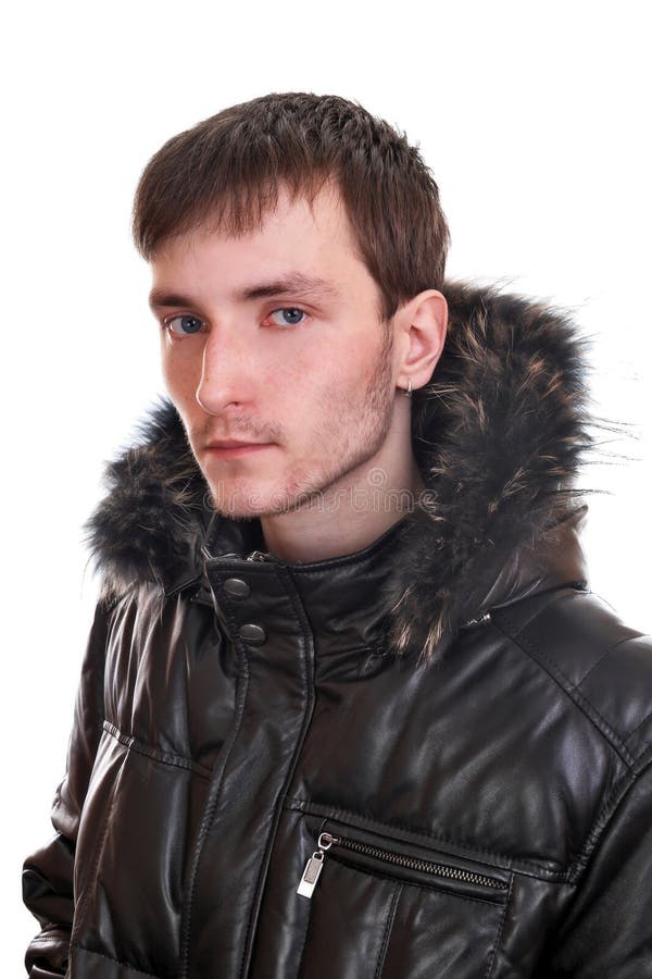 Young Man in a Leather Jacket Stock Photo - Image of handsome, teenager ...