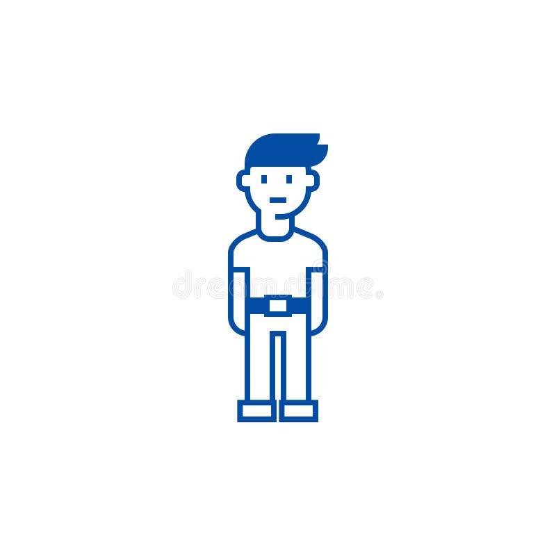 Young Man Line Icon Concept. Young Man Flat Vector Symbol, Sign ... Young Man Line Icon Concept. Young Man Flat Vector Symbol, Sign ...