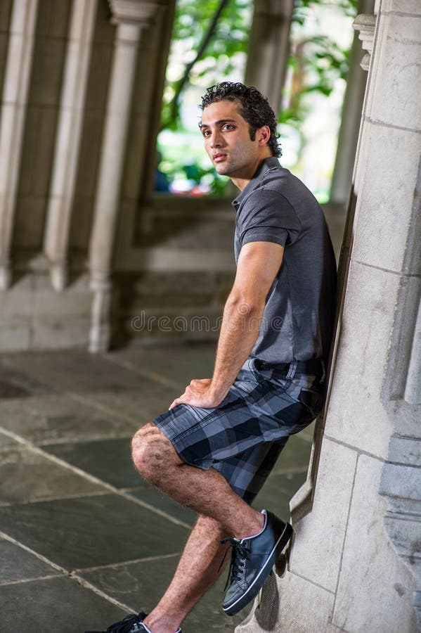 Young Man Looking Around, Thinking Stock Photo - Image of heat ...
