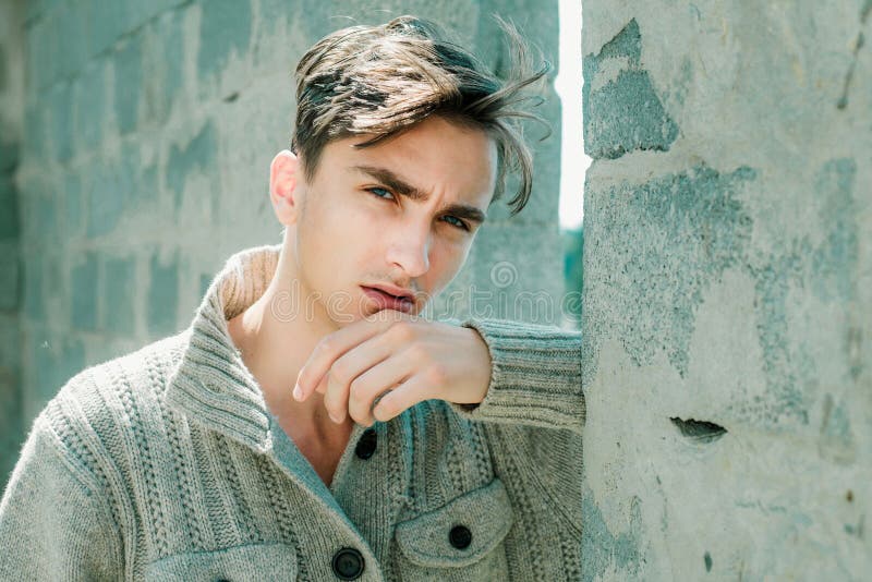 Young Man Looking at the Camera. Handsome Guy Outdoor. Stock Photo ...