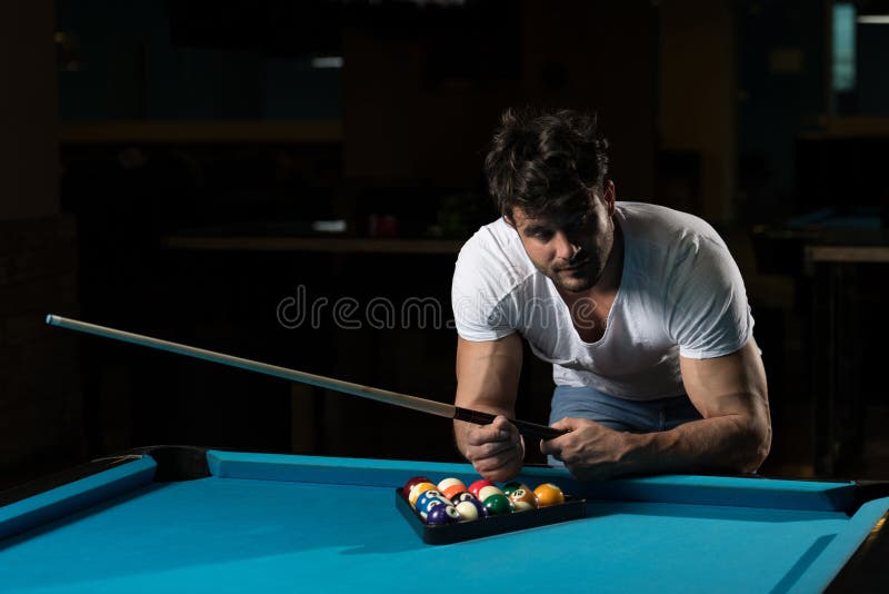 Sad Man Lost His Billiard Game Stock Photo - Image of handsome ...