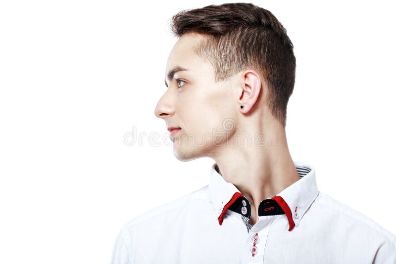 Young man looking sideways stock photo. Image of front - 69311184