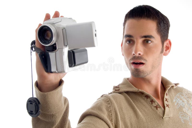 Full Pose of Male Model Looking at Camera Stock Image - Image of ...