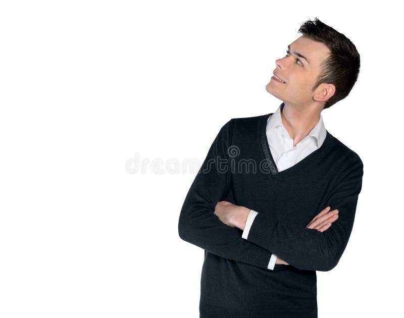 Young man looking up stock photo. Image of excitement - 55937742