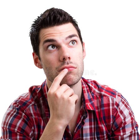 Young Man Making a Decision Stock Image - Image of person, looking ...