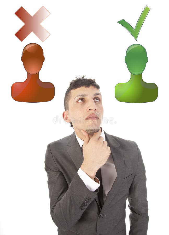 Young Man Making Choices Isolated Stock Photo - Image of confusion ...