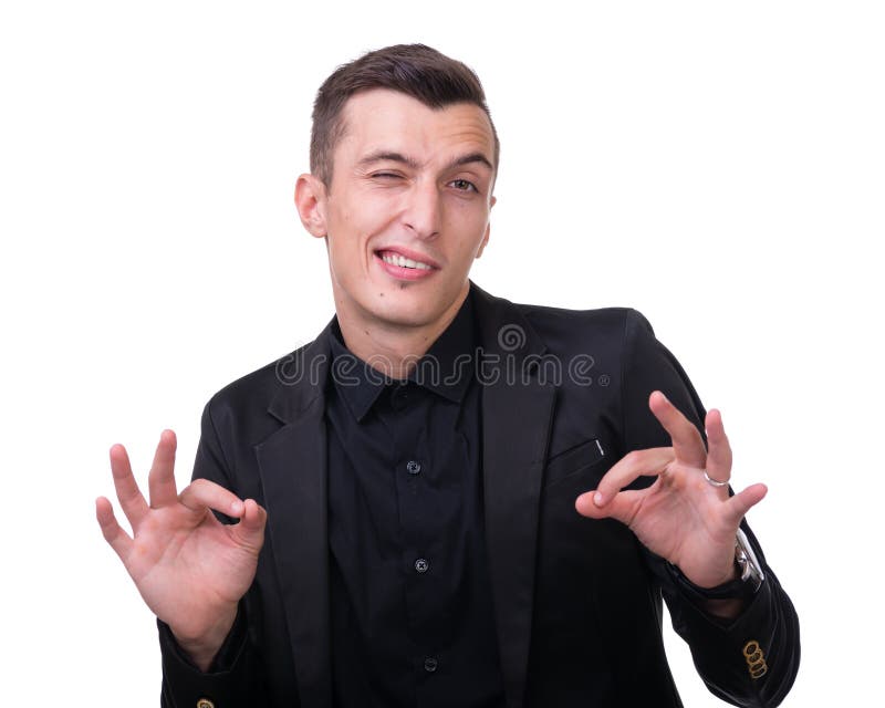 Young Man Making the Ok Hand Sign Stock Photo - Image of sign ...