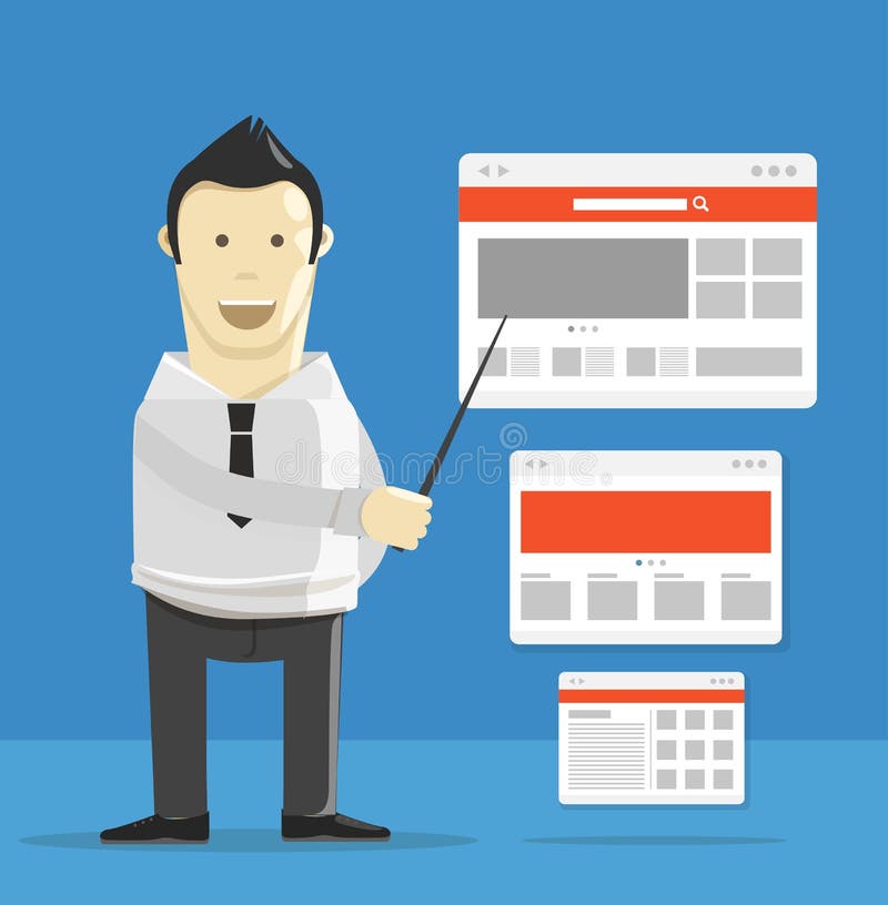 Young Man Making Presentation Stock Vector - Illustration of ...