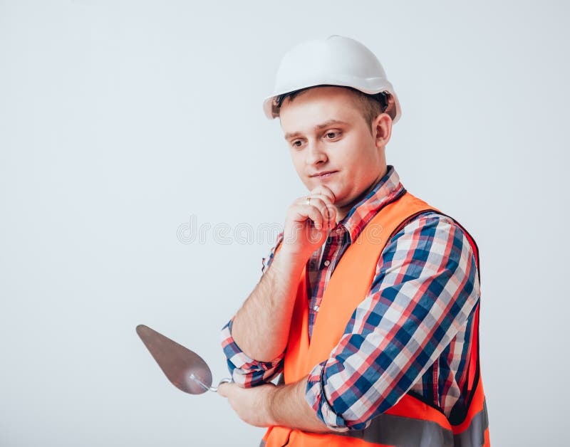 The Young Man Making Repairs To Their Home. Stock Image - Image of ...