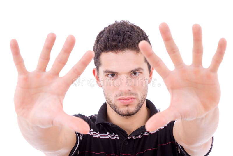 Stop hand stock image. Image of control, person, front - 130454517