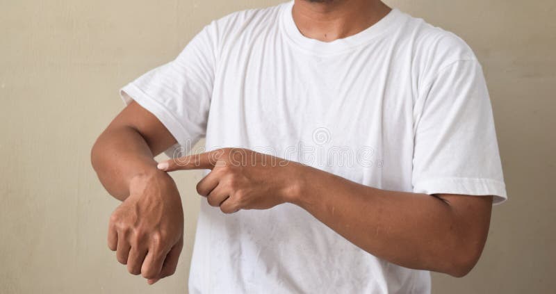 Young Man Making TIME Gesture Using American Sign Language Stock Photo ...