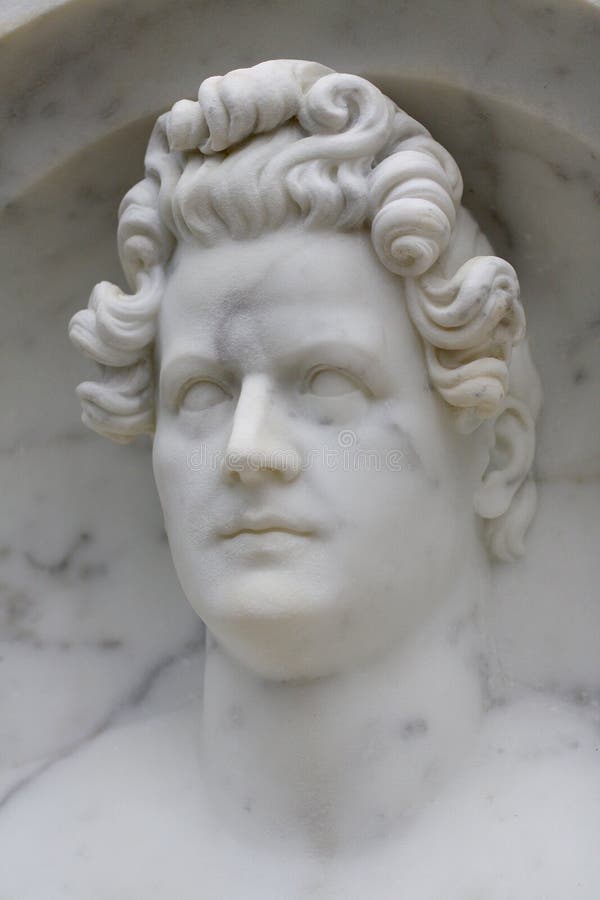 Young Man Marble Head Statue Stock Image - Image of cemetery, young ...