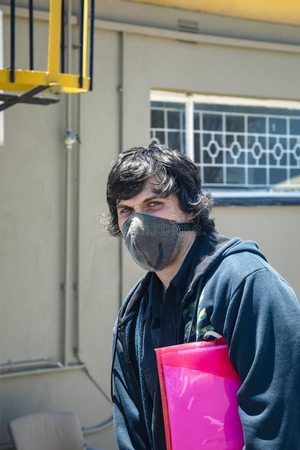 Young man walking stock photo. Image of casual, bacteria - 201622558