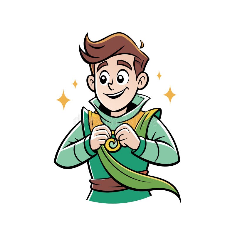 Young Man Mastering Magic Tricks Stock Illustration - Illustration of ...