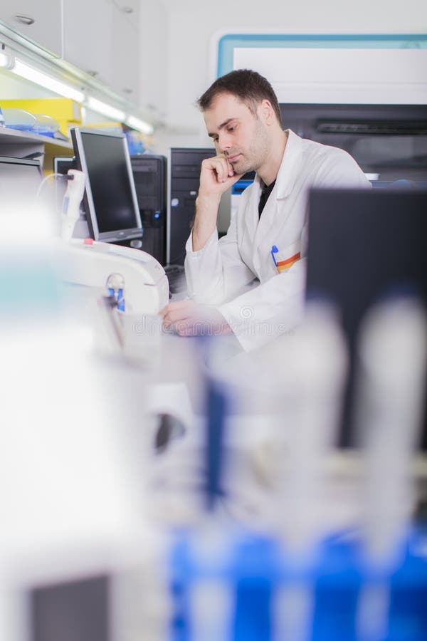 Young Man in Medical Laboratory Stock Photo - Image of medicine ...
