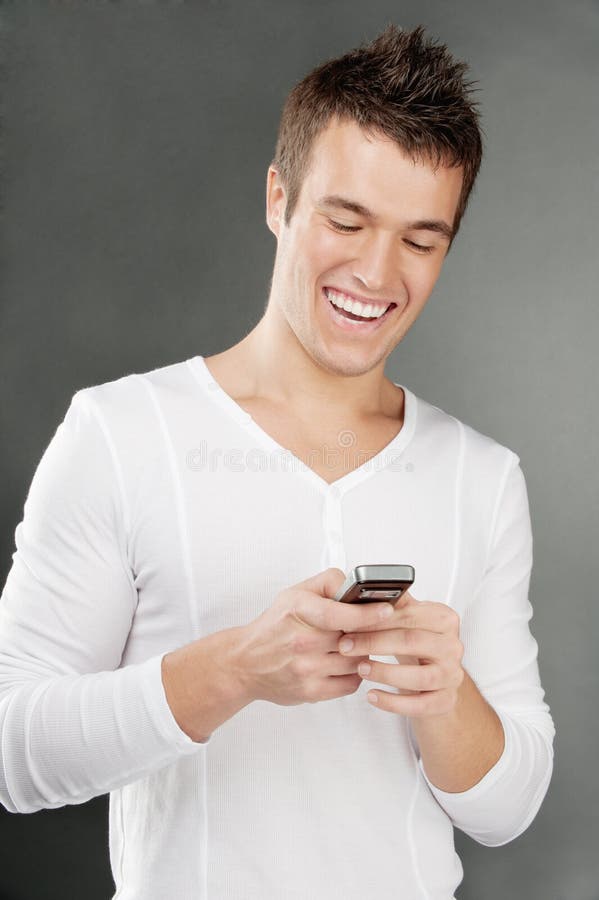 Young Man & Mobile Phone Stock Photo - Image of manage, friendly: 623160