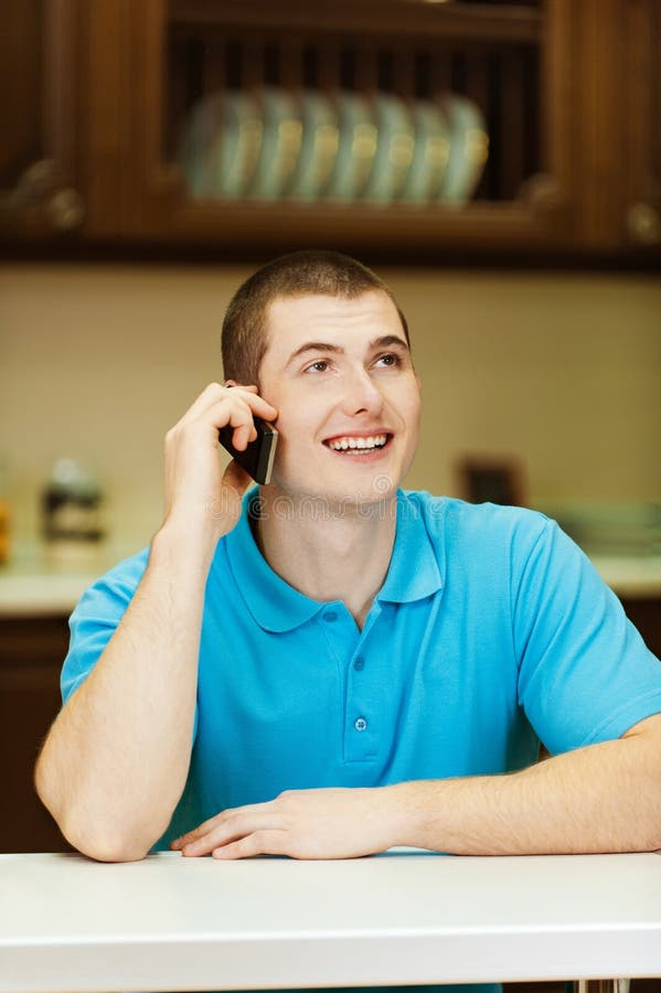 Young Man with Mobile Phone Stock Image - Image of cellphone ...