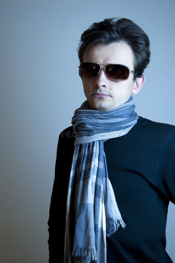 Young Man Model in Sunglasses Stock Photo - Image of haircut, hair ...