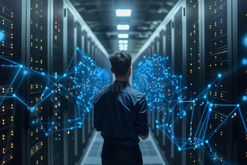 Young Man in a Modern Data Center. Network Management and the Work of ...