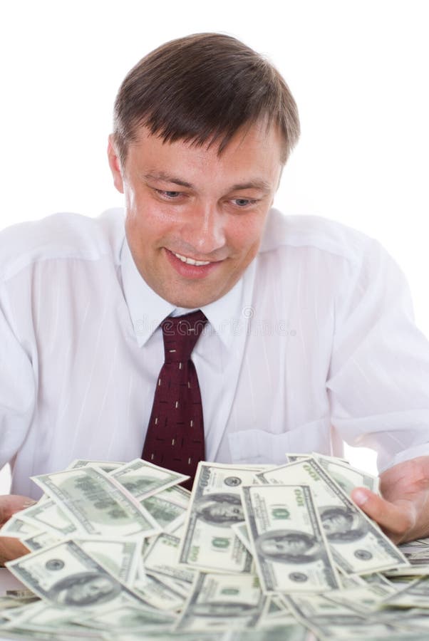 Young man and money stock image. Image of looking, businessman - 16381821