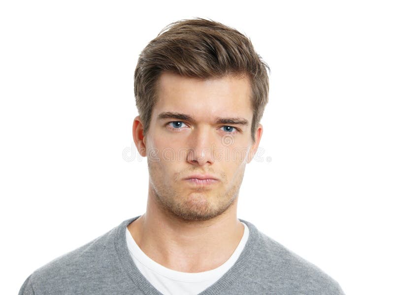 Young man is not happy stock photo. Image of isolated - 36363894