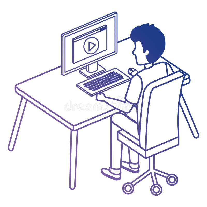 Young Man Inside Computer Stock Illustrations – 389 Young Man Inside ...