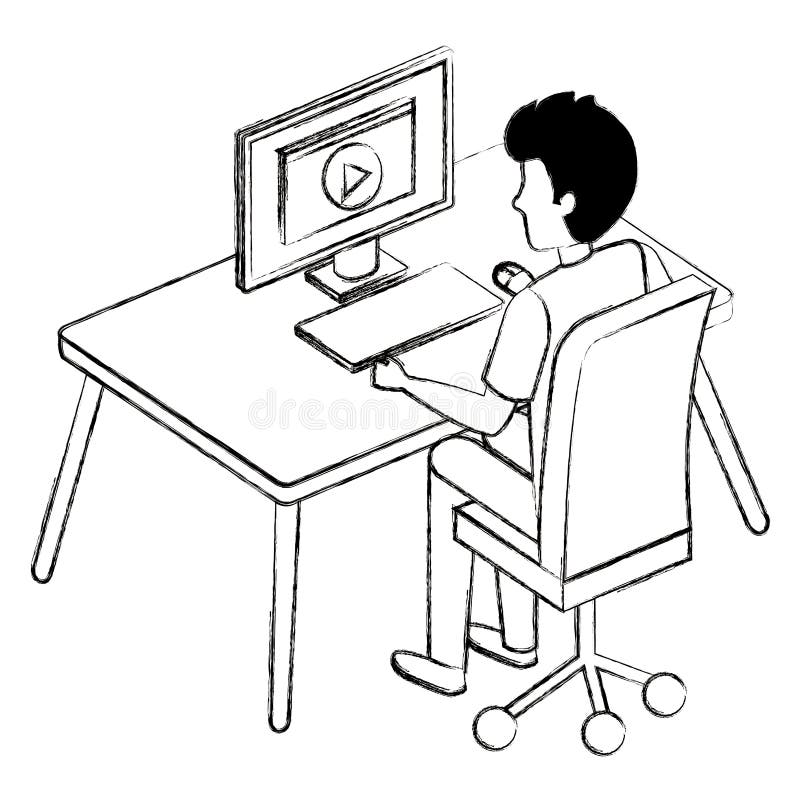 Young Man Inside Computer Stock Illustrations – 408 Young Man Inside ...