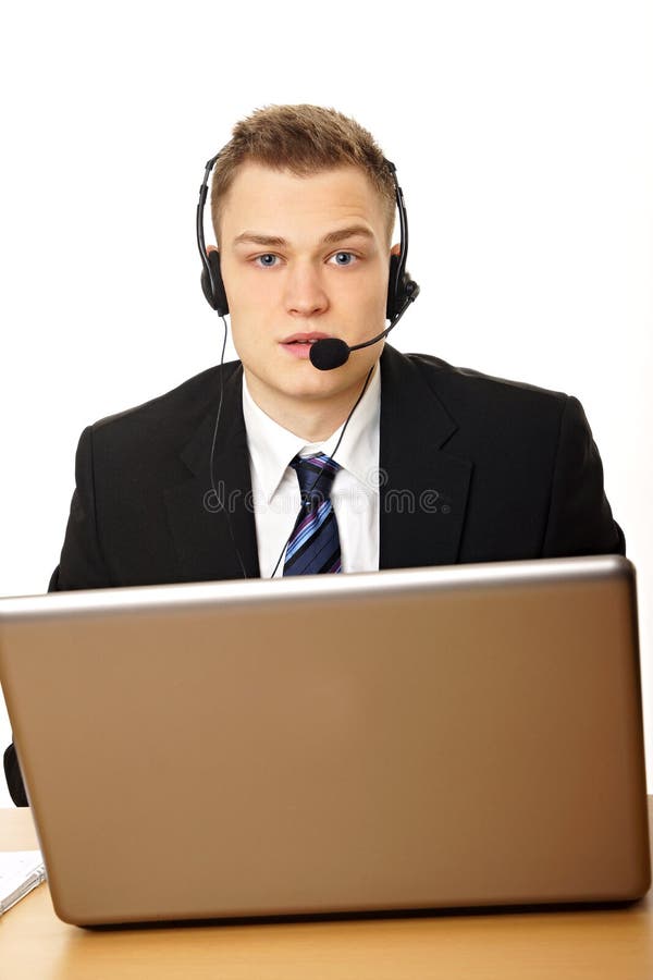 Young man operator stock photo. Image of office, communication - 40566884