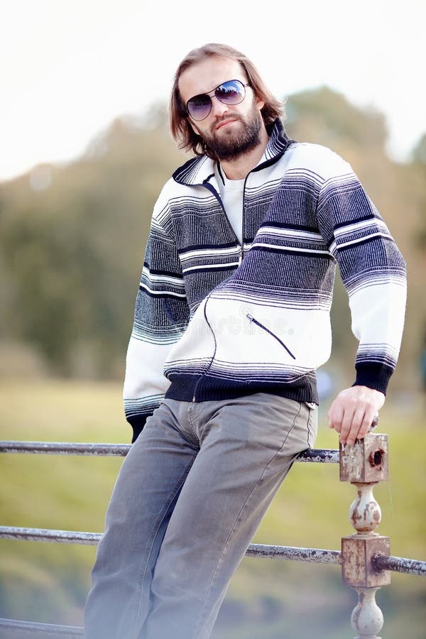 The Young Man Outdoors about a Fencing Stock Image - Image of male ...