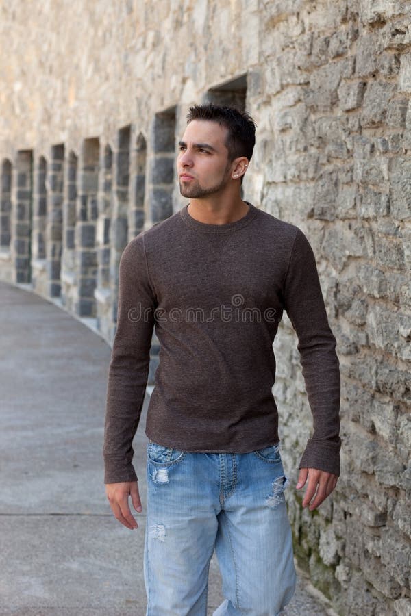 Young Man Outside stock image. Image of jeans, attractive - 19644603