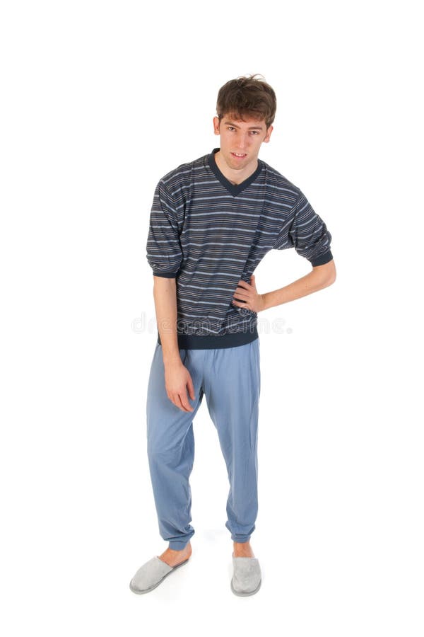 Young man in pajamas stock photo. Image of night, young - 23459656