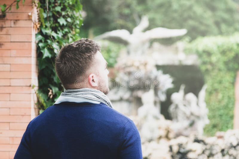 Young Man in Park Looking into Infinity Stock Image - Image of green ...