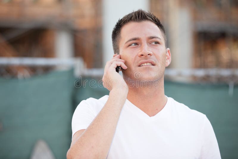Young man on the phone stock image. Image of communication - 29530631