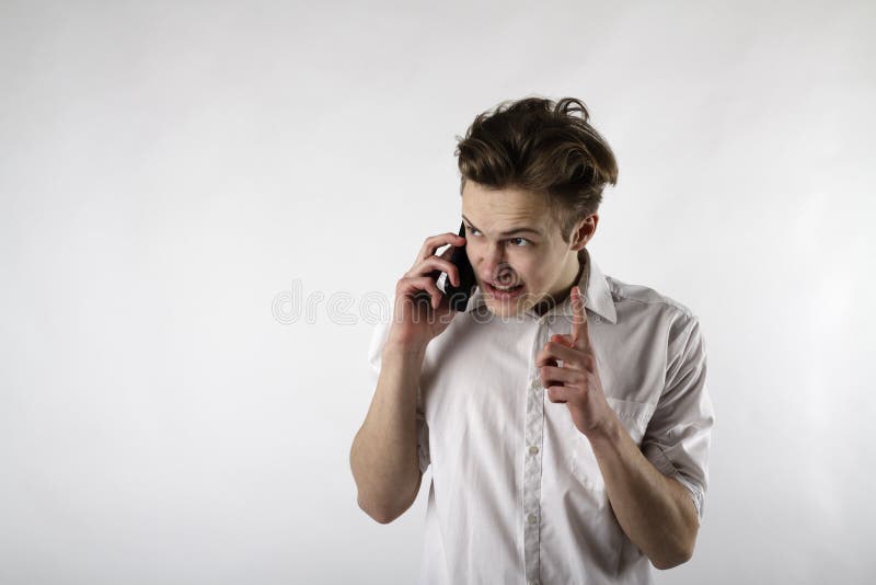 Young Man on the Phone. Anger Stock Photo - Image of smart, attractive ...