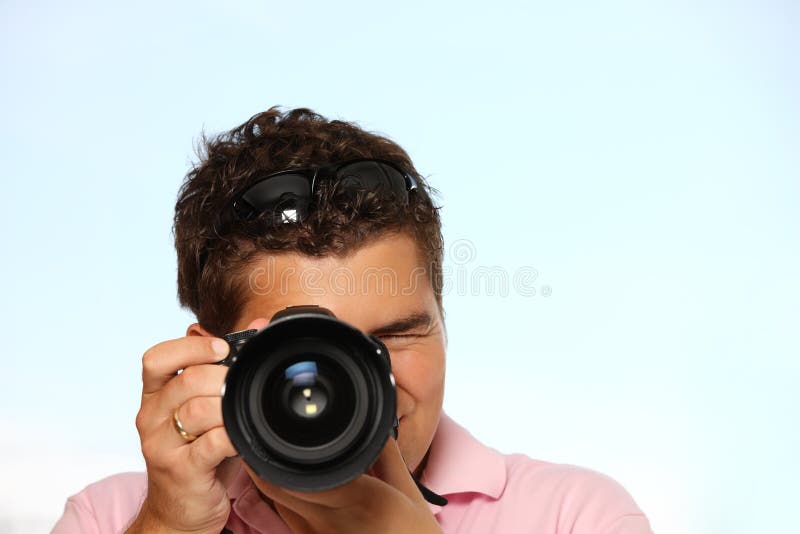 Young Man with Photo Camera Stock Photo - Image of equipment, male ...