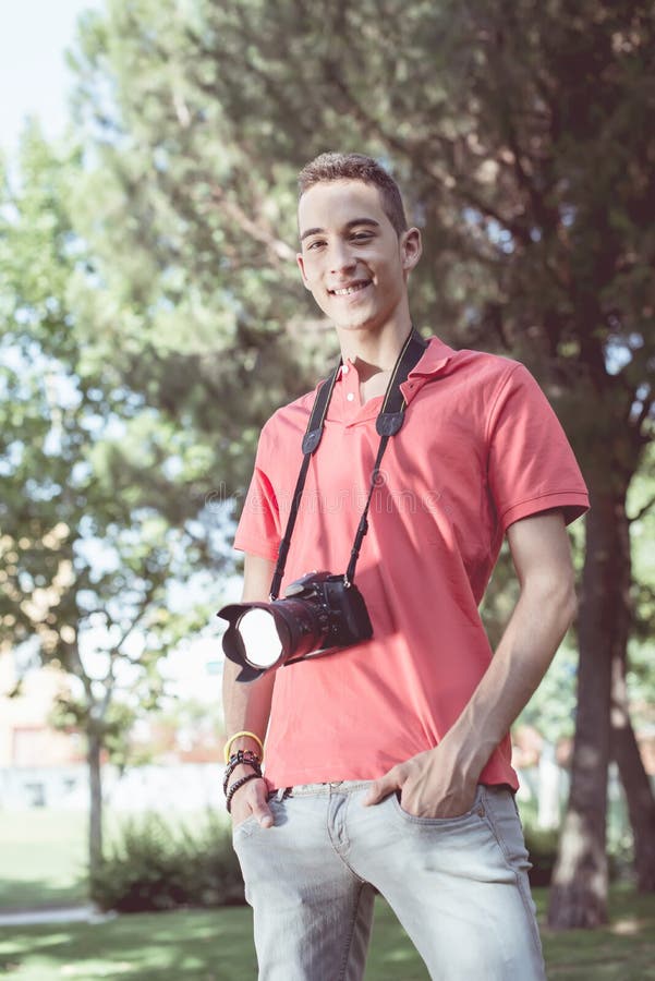Young Man with Photo Camera Stock Photo - Image of look, person: 33287136