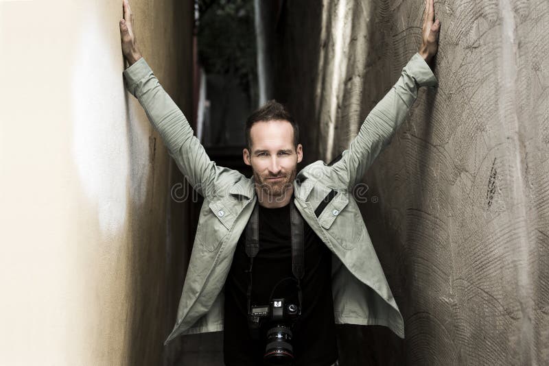 Young Man Photograph with His Digital Camera Stock Image - Image of ...